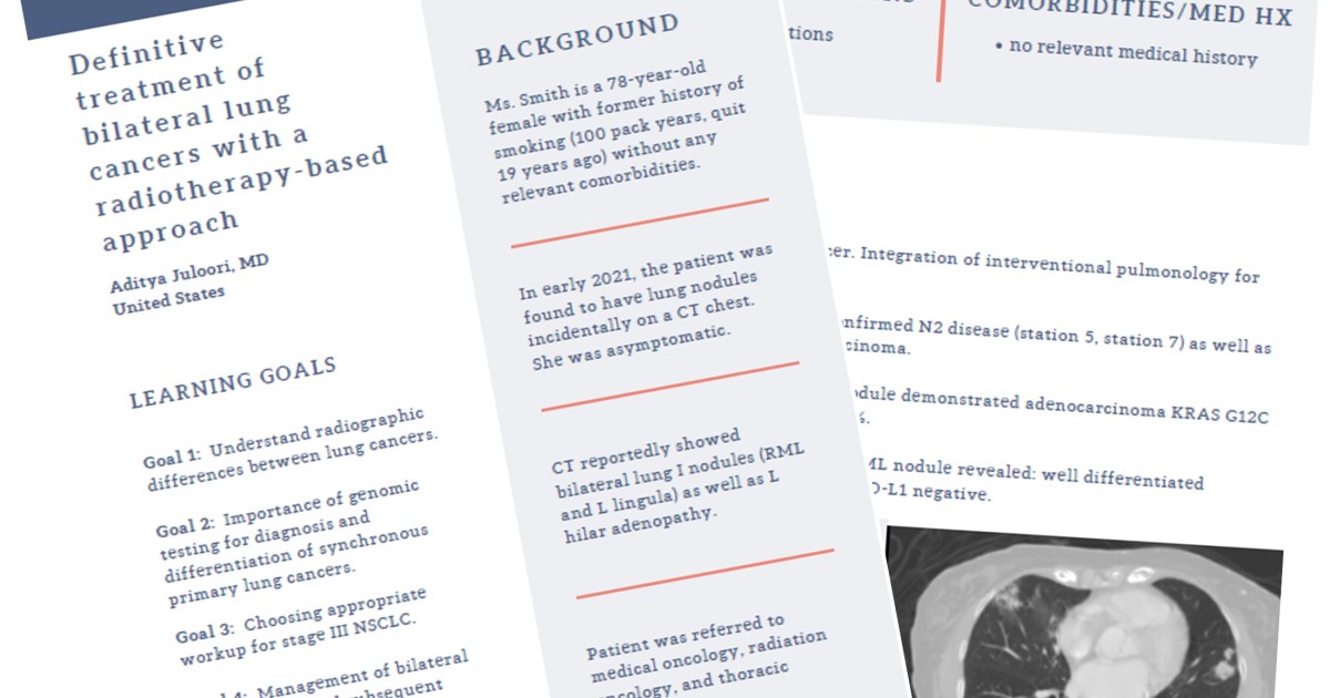Definitive Treatment of Bilateral Lung Cancers with a Radiotherapy ...
